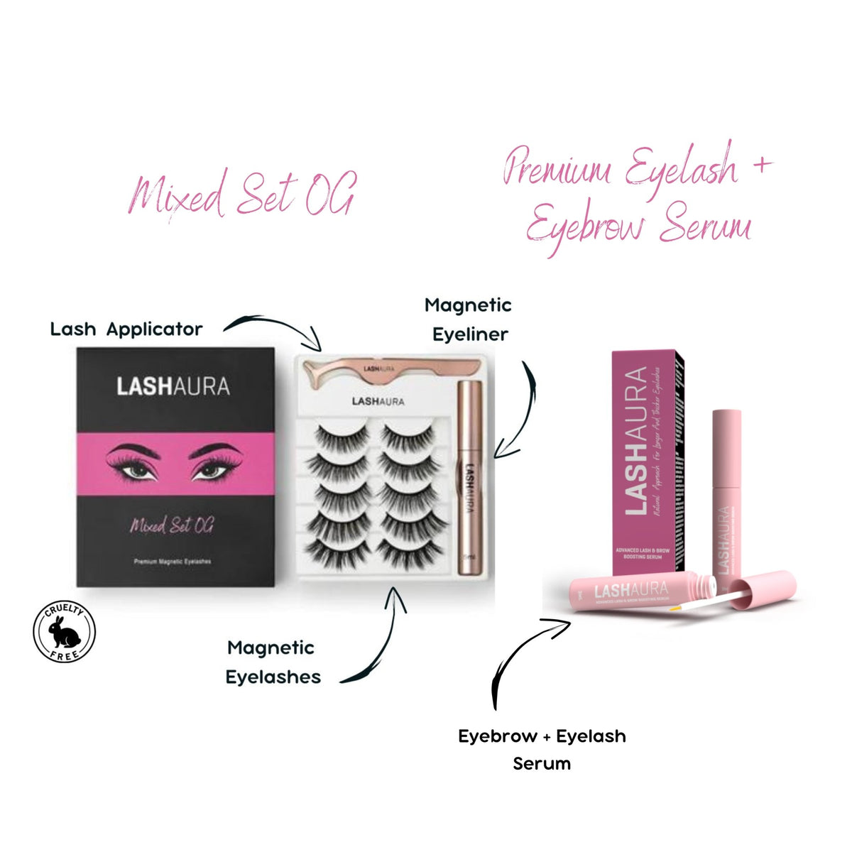 Premium Magnetic Lashes & Eyelash Serum – LashAura™